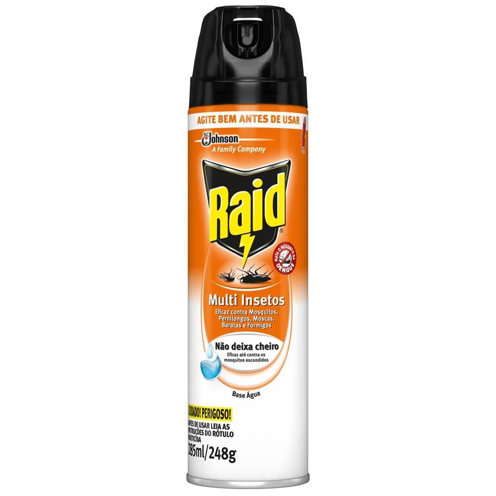 INSETICIDA AEROSOL RAID MULTI BASE ÁGUA 285ML - Treichel Delivery