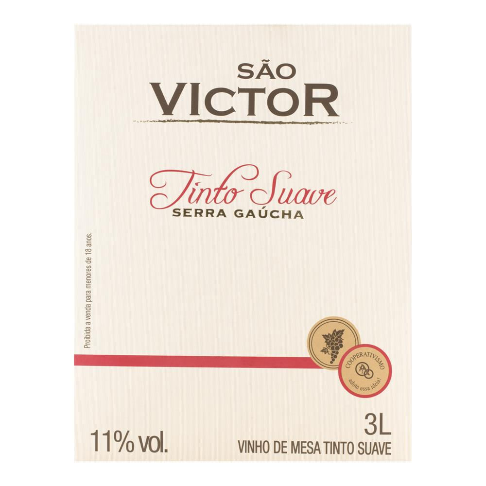 VINHO SÃO VICTOR BÔRDO TINTO SUAVE BAG IN BOX 3L - Treichel Delivery