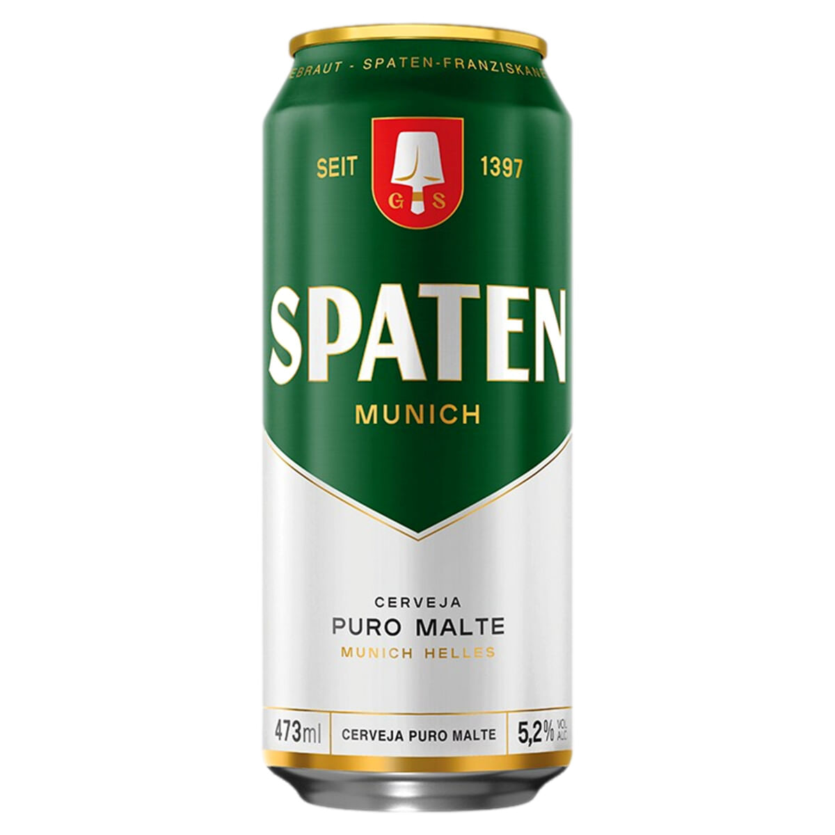 CERVEJA SPATEN MUNICH HELLES PURO MALTE LATA 473ML - Treichel Delivery