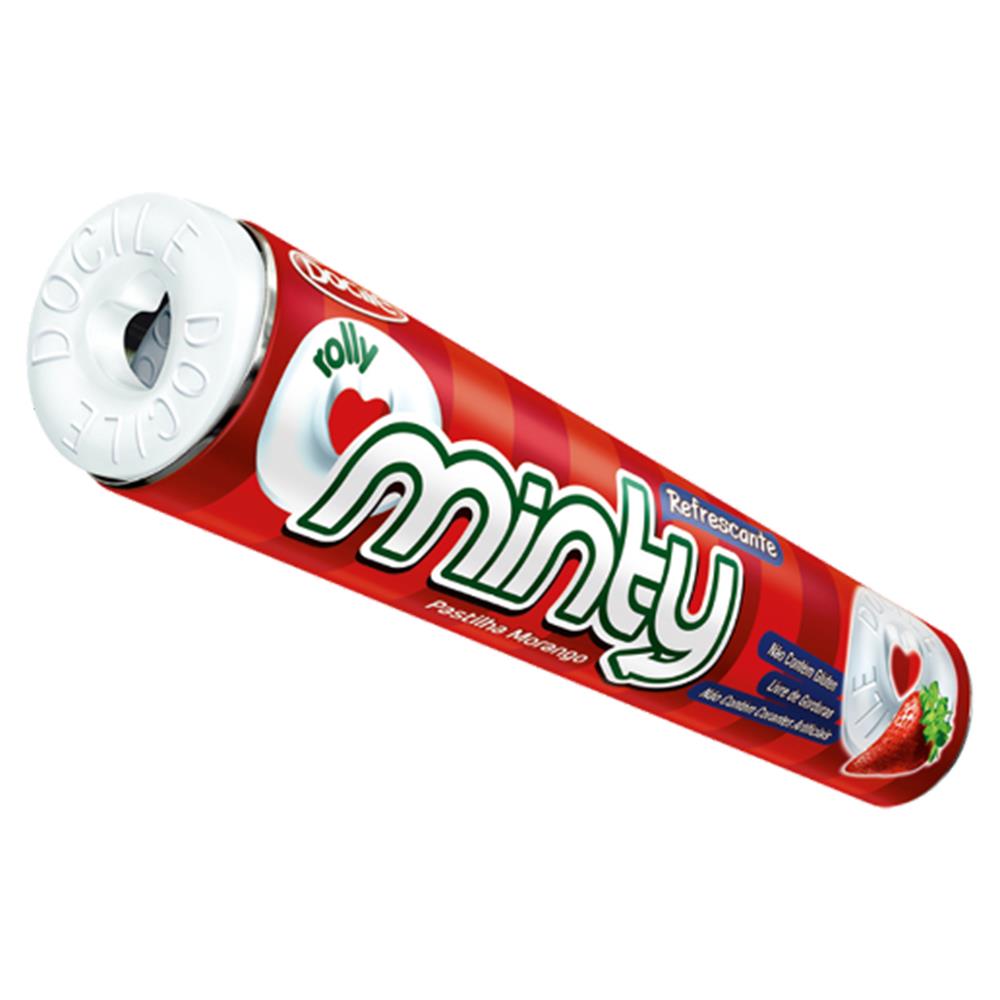 PASTILHA DOCILE ROLLY MINTY 29G MORANGO - Treichel Delivery