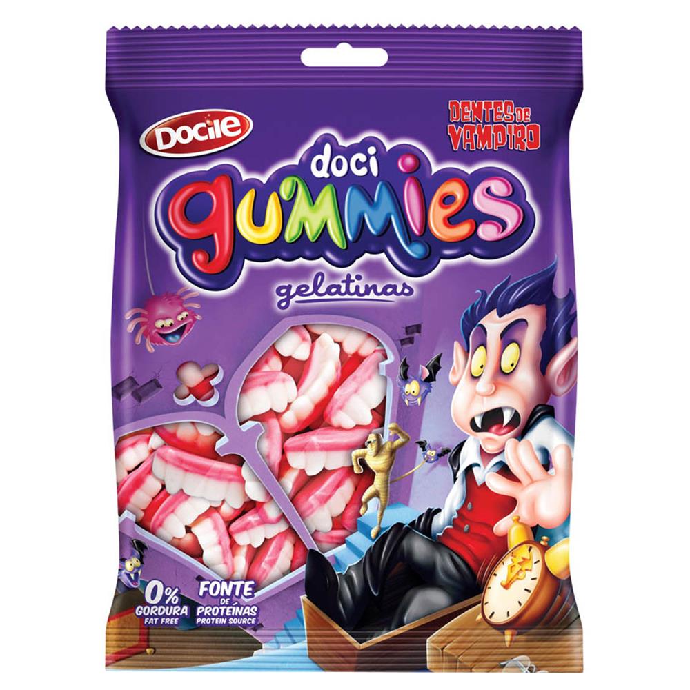 BALA DOCILE GUMMIES GELATINES DENTES DE VAMPIRO 250G - Treichel Delivery