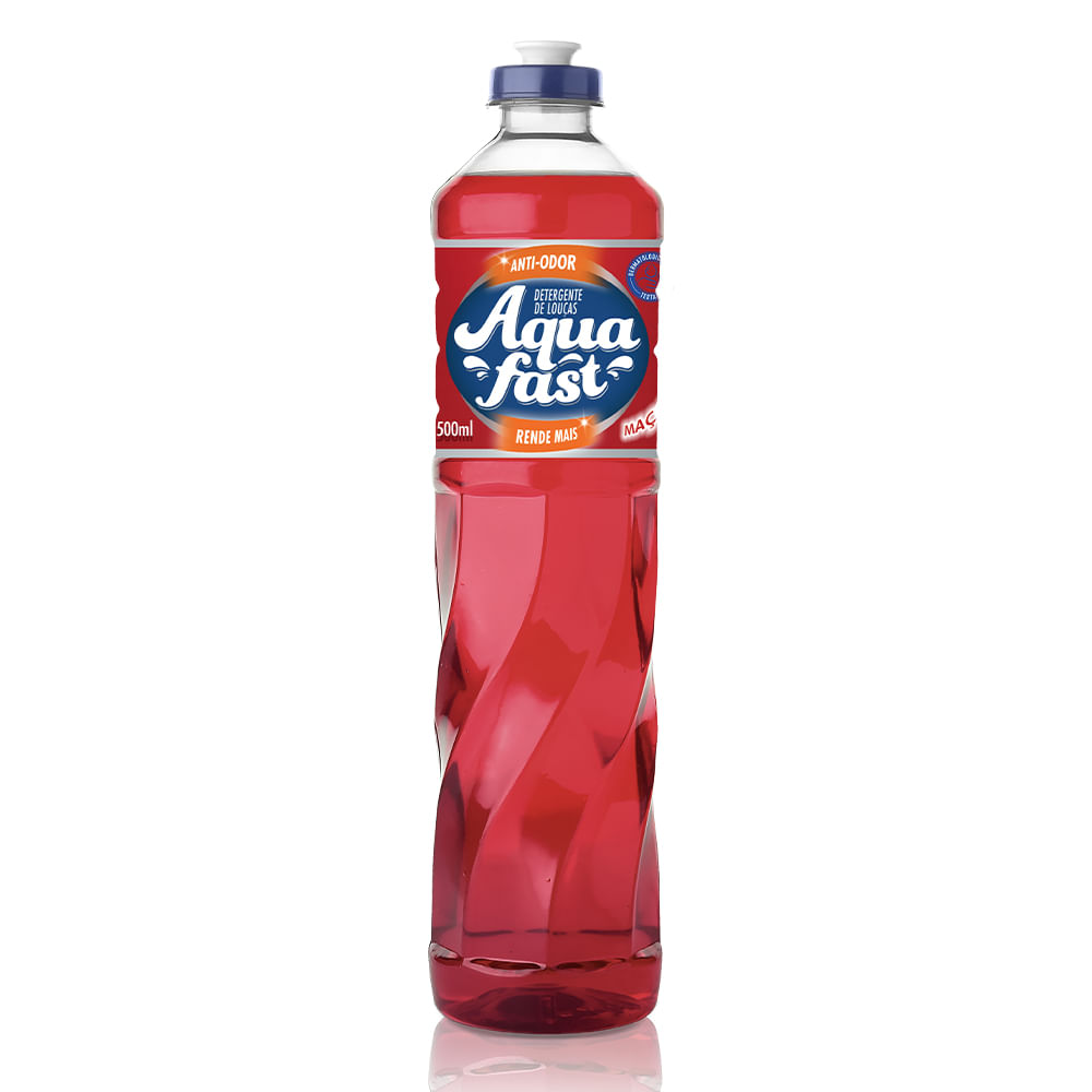 DETERGENTE LÍQUIDO AQUAFAST DE MAÇÃ 500ML - Treichel Delivery