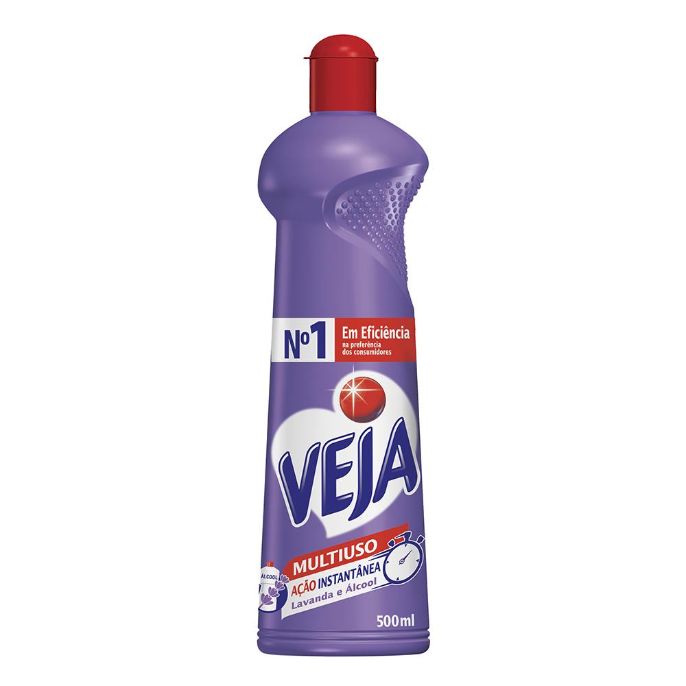 LIMPADOR VEJA MULTIUSO LAVANDA E ÁLCOOL SQUEEZE 500ML - Treichel Delivery