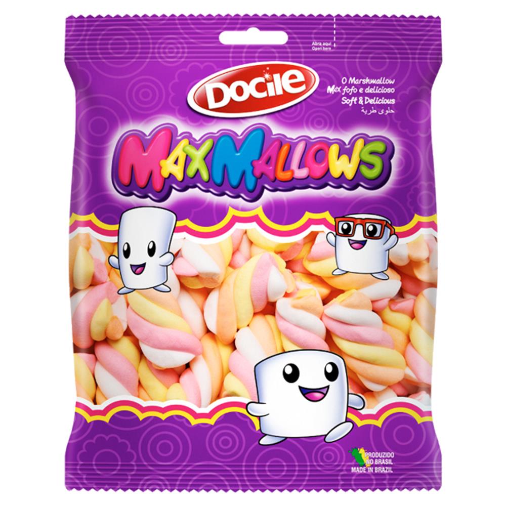 MAXMALLOWS DOCILE TWIST COLOR 2 MORANGO 250G - Treichel Delivery