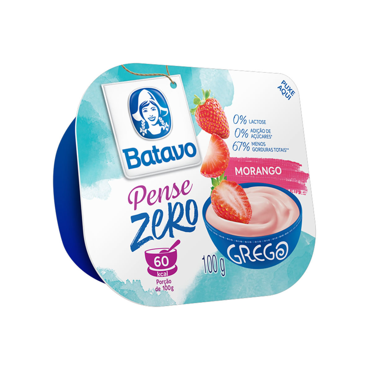 IOGURTE BATAVO PENSE ZERO LACTOSE GREGO MORANGO 100G - Treichel Delivery