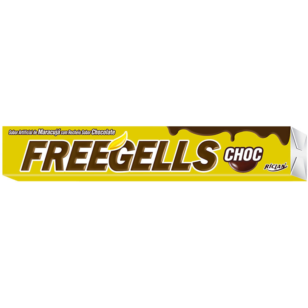 DROPS FREEGELLS RECHEADO SABOR CHOCOLATE MARACUJA 31G - Treichel Delivery