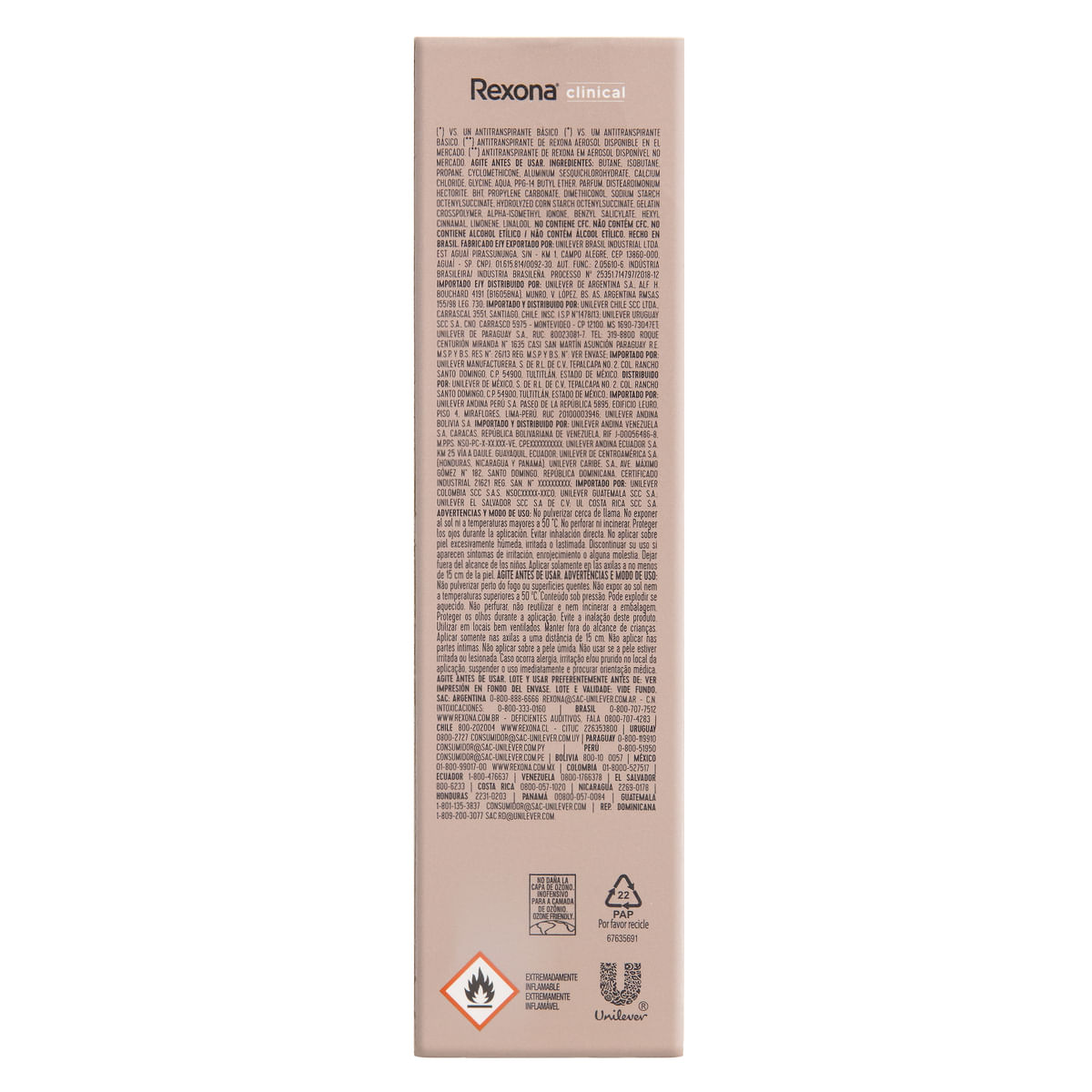 DESODORANTE REXONA CLINICAL AEROSOL CLASSIC 150ML - Treichel Delivery