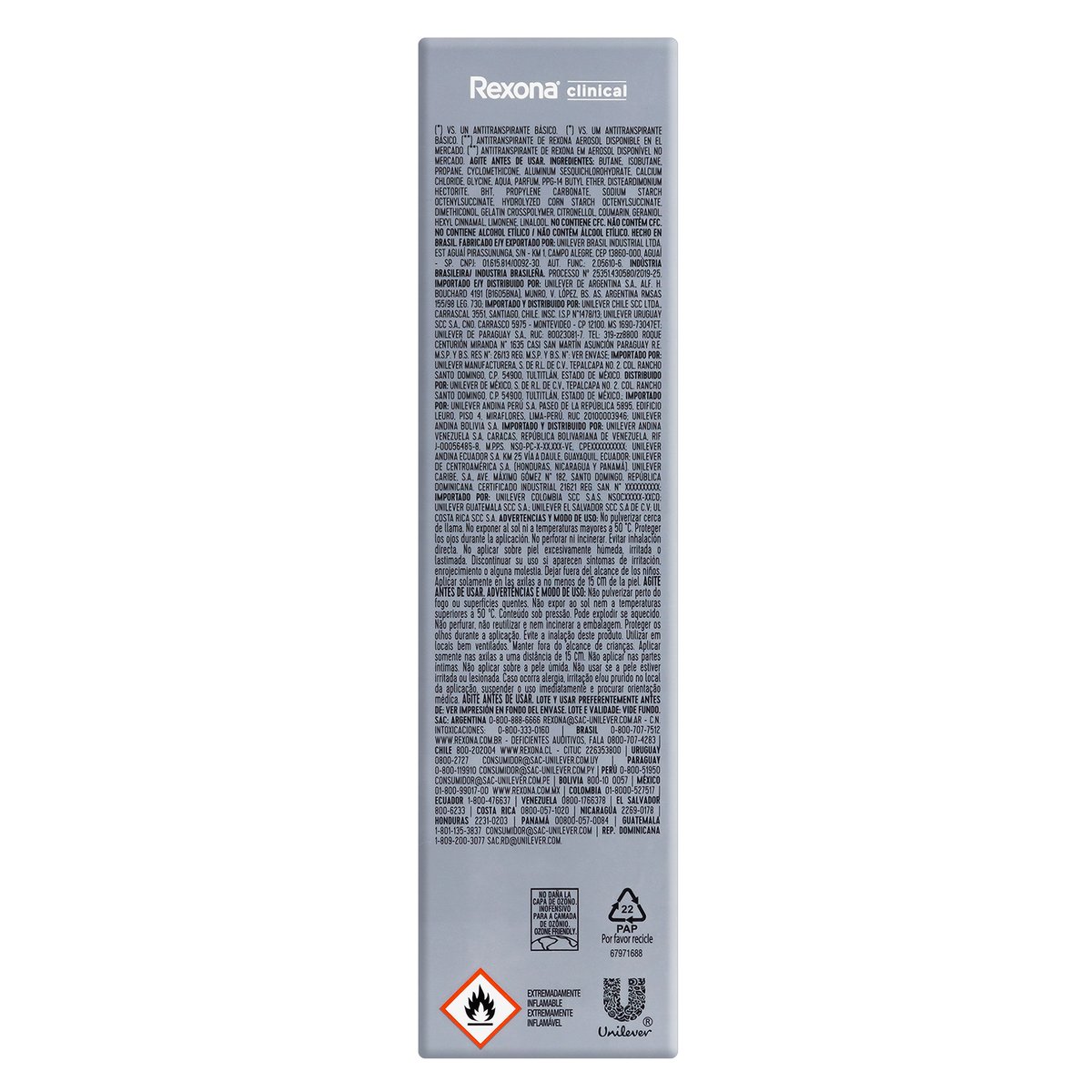 DESODORANTE REXONA CLINICAL AEROSOL SPORT 150ML - Treichel Delivery