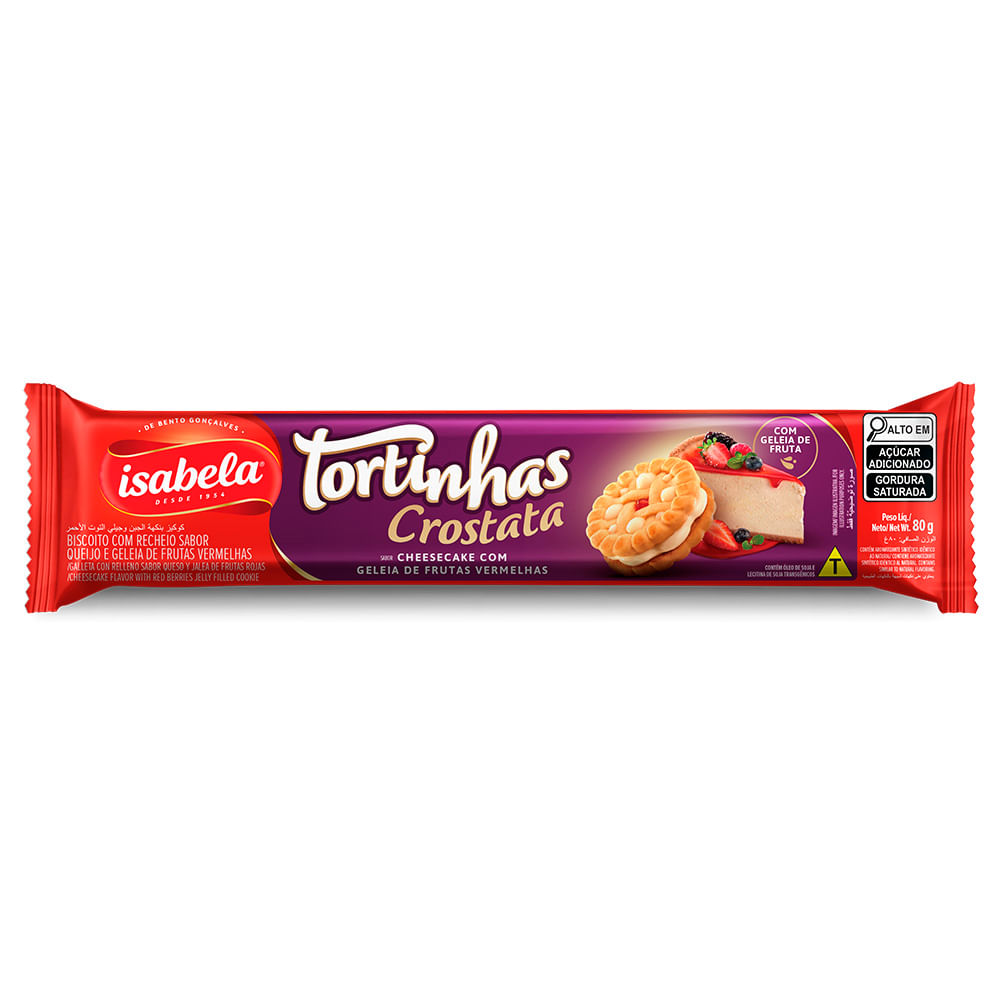 BISCOITO ISABELA RECHEADO SABOR CHEESECAKE E GELEIA DE FRUTAS VERMELHAS ...
