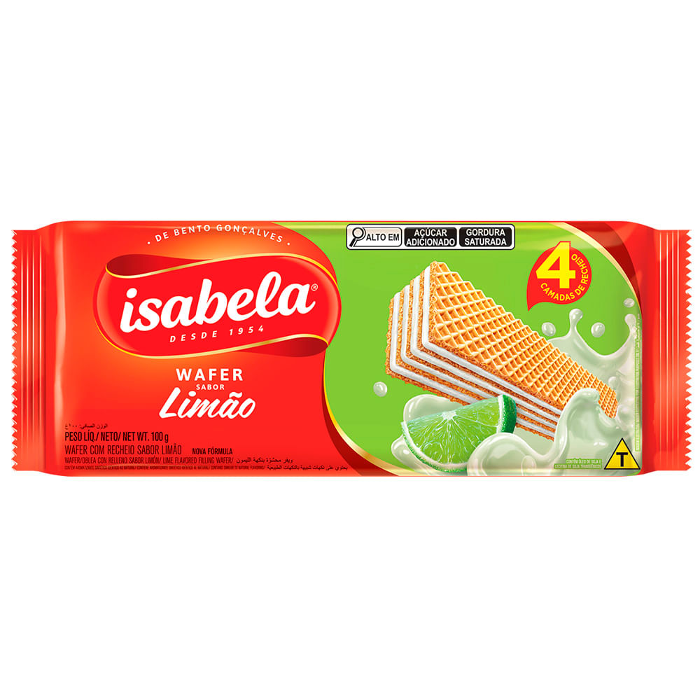 WAFER ISABELA SABOR LIMÃO 100G - Treichel Delivery