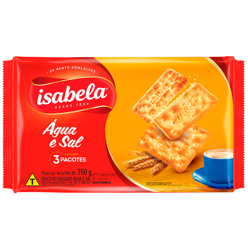 BISCOITO ISABELA ÁGUA E SAL 350G - Treichel Delivery