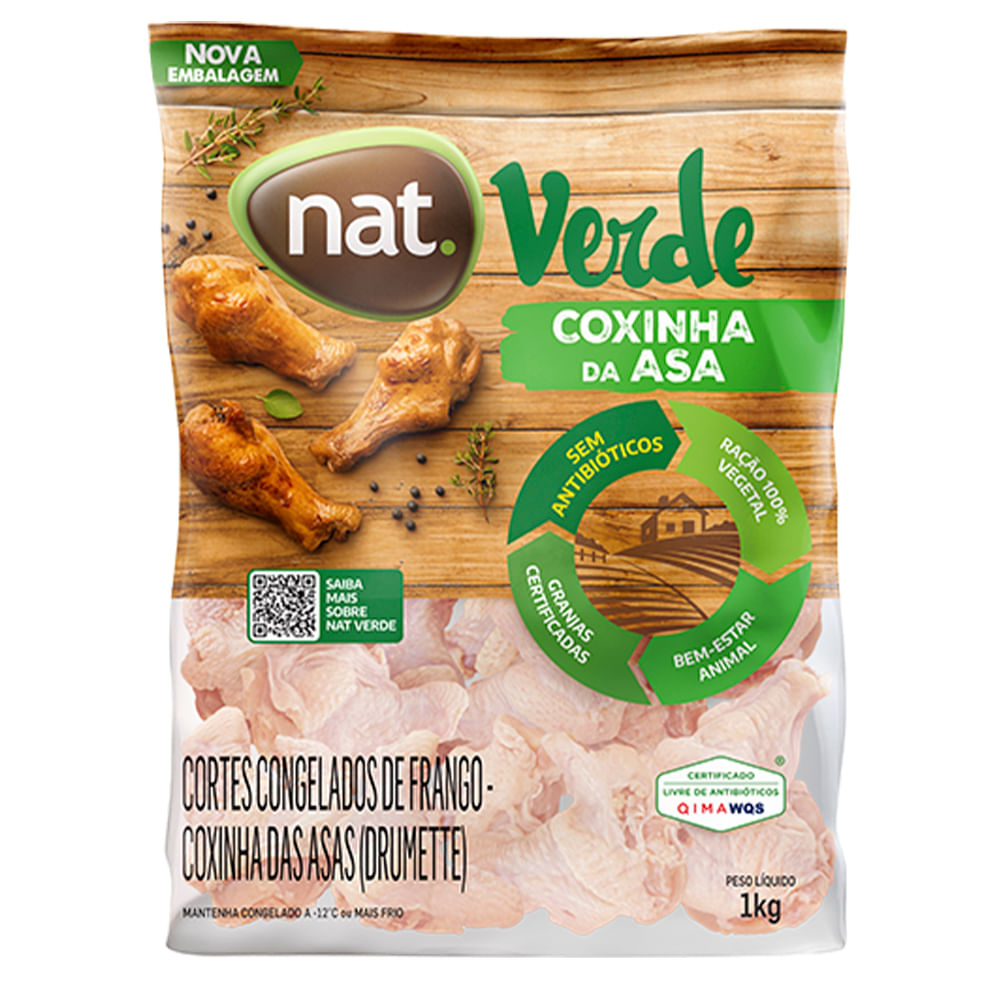 COXINHA DA ASA DE FRANGO NAT VERDE CONGELADO 1KG - Treichel Delivery