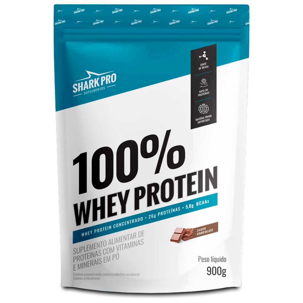 WHEY PROTEIN SHARK PRO SABOR CHOCOLATE REFIL 900G - Treichel Delivery