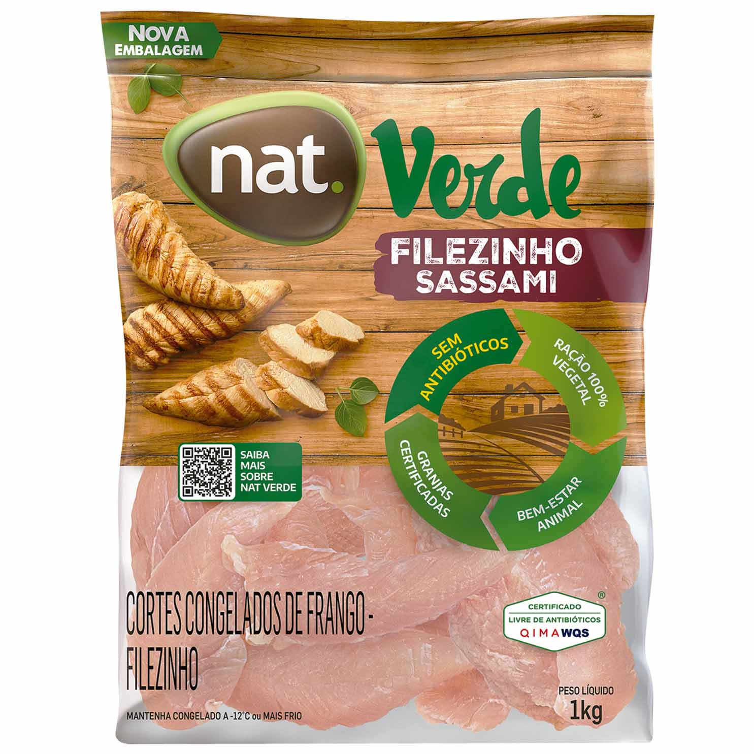 FILEZINHO SASSAMI DE FRANGO NAT VERDE IQF CONGELADO 1KG - Treichel Delivery
