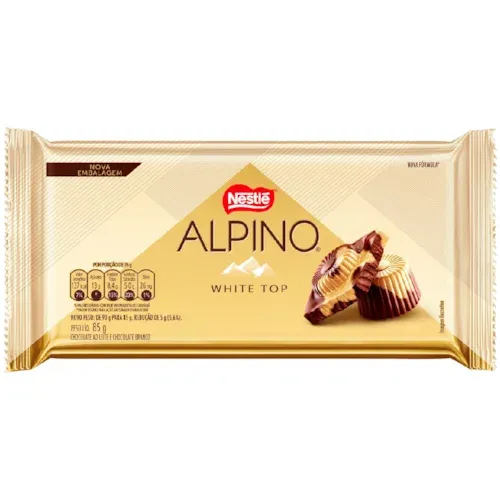 CHOCOLATE ALPINO WHITE TOP BARRA 85G - Treichel Delivery