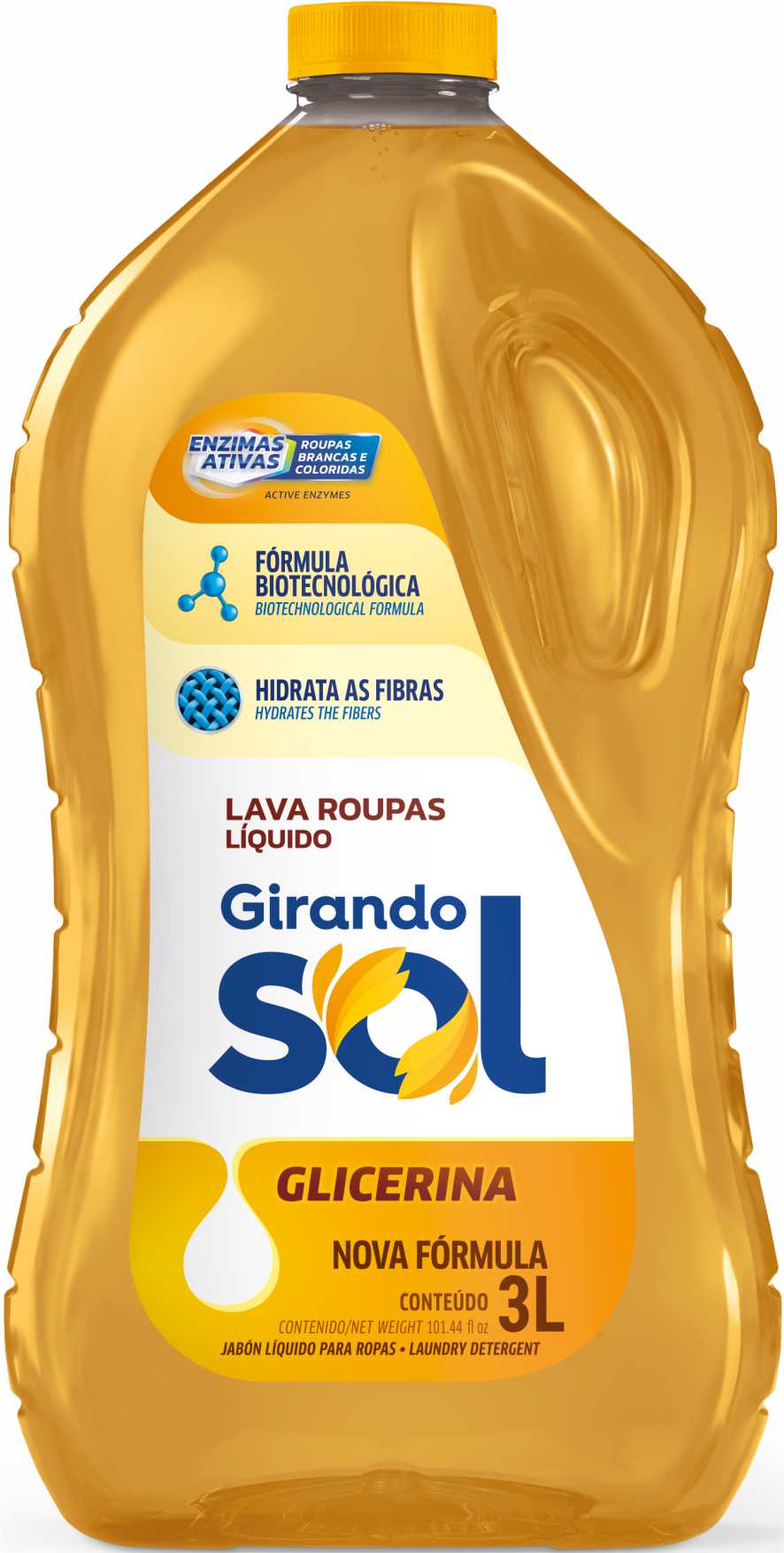 LAVA ROUPAS LÍQUIDO GIRANDO SOL GLICERINA 3L - Treichel Delivery